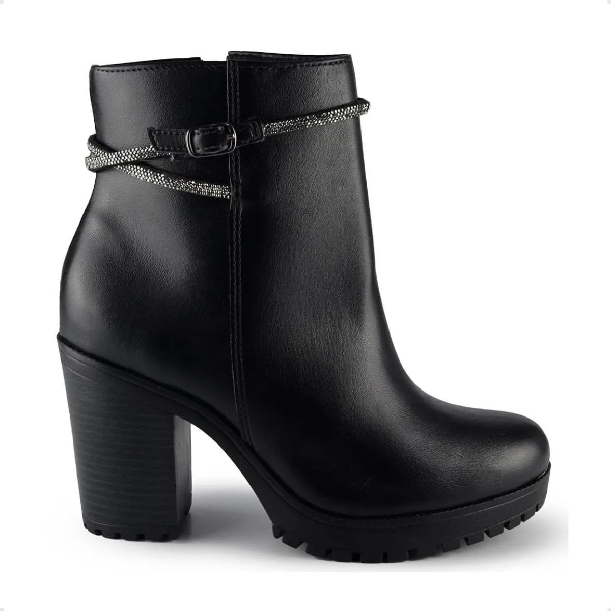 Bota Fem Coturno Via Marte 014-002-01 - - Preto
