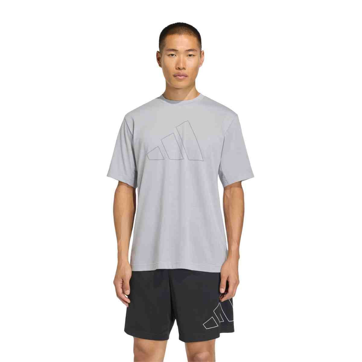 Camiseta Masculina Adidas Logo Feelready Workout Essentials Cinza Cinza