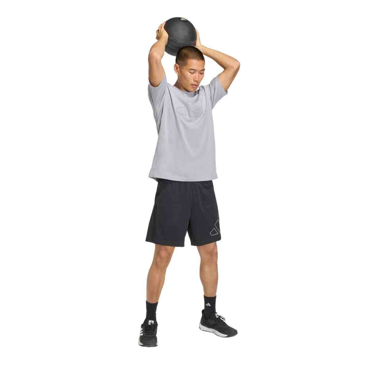 Camiseta Masculina Adidas Logo Feelready Workout Essentials Cinza Cinza