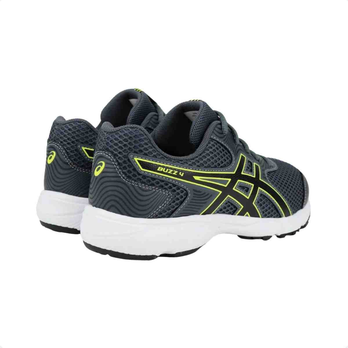 Tenis De Corrida Infantil Asics Buzz 4 Cinza Cinza