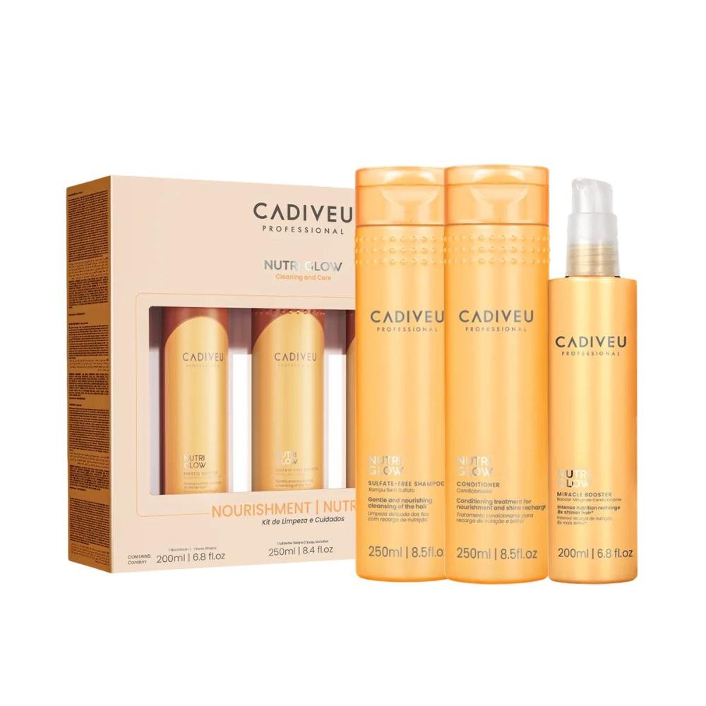 Kit NutriGlow Shampoo, Booster, Condicionador - Cadiveu ÚNICO
