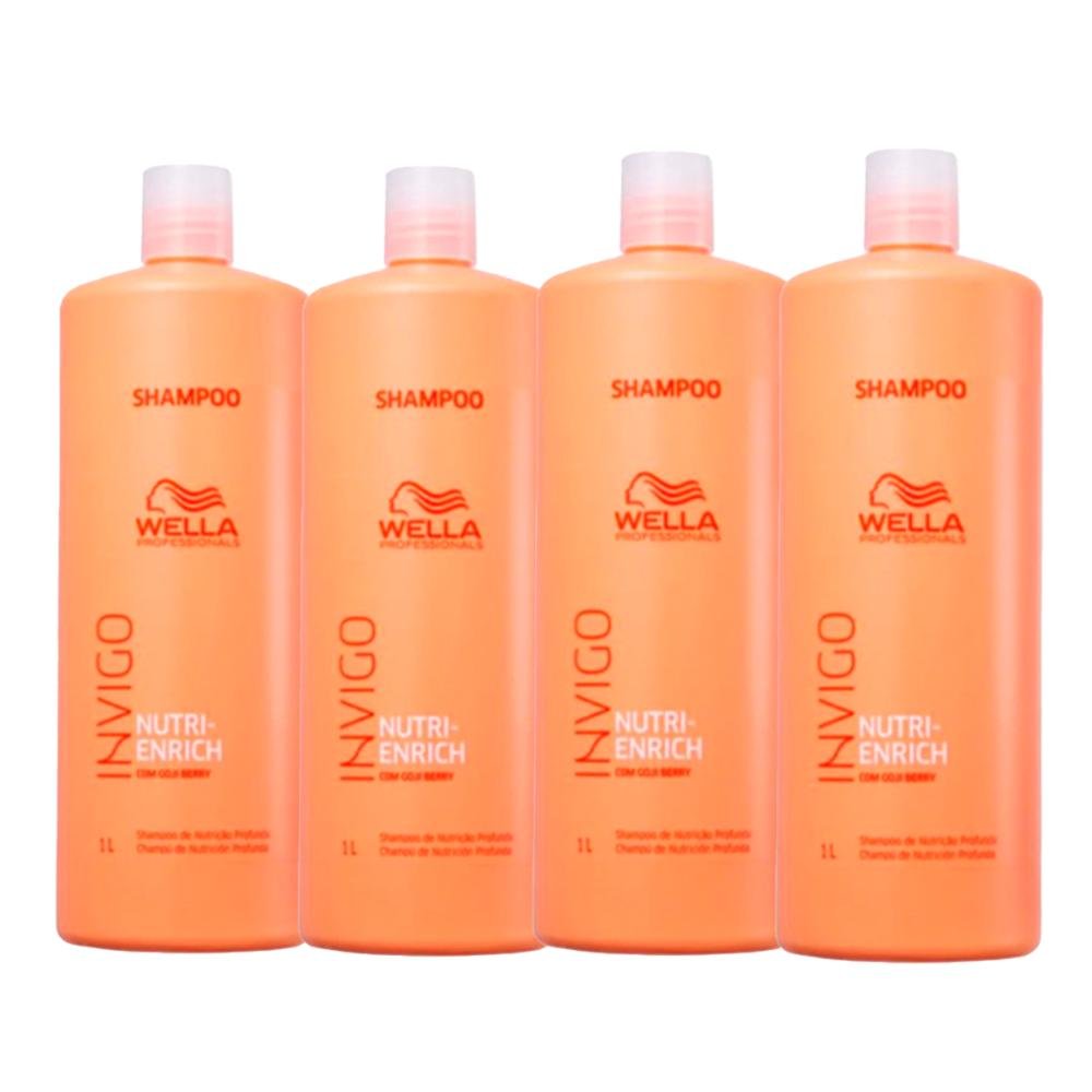 Kit 4 Shampoo Invigo Nutri-Enrich 1L - Wella Professional ÚNICO
