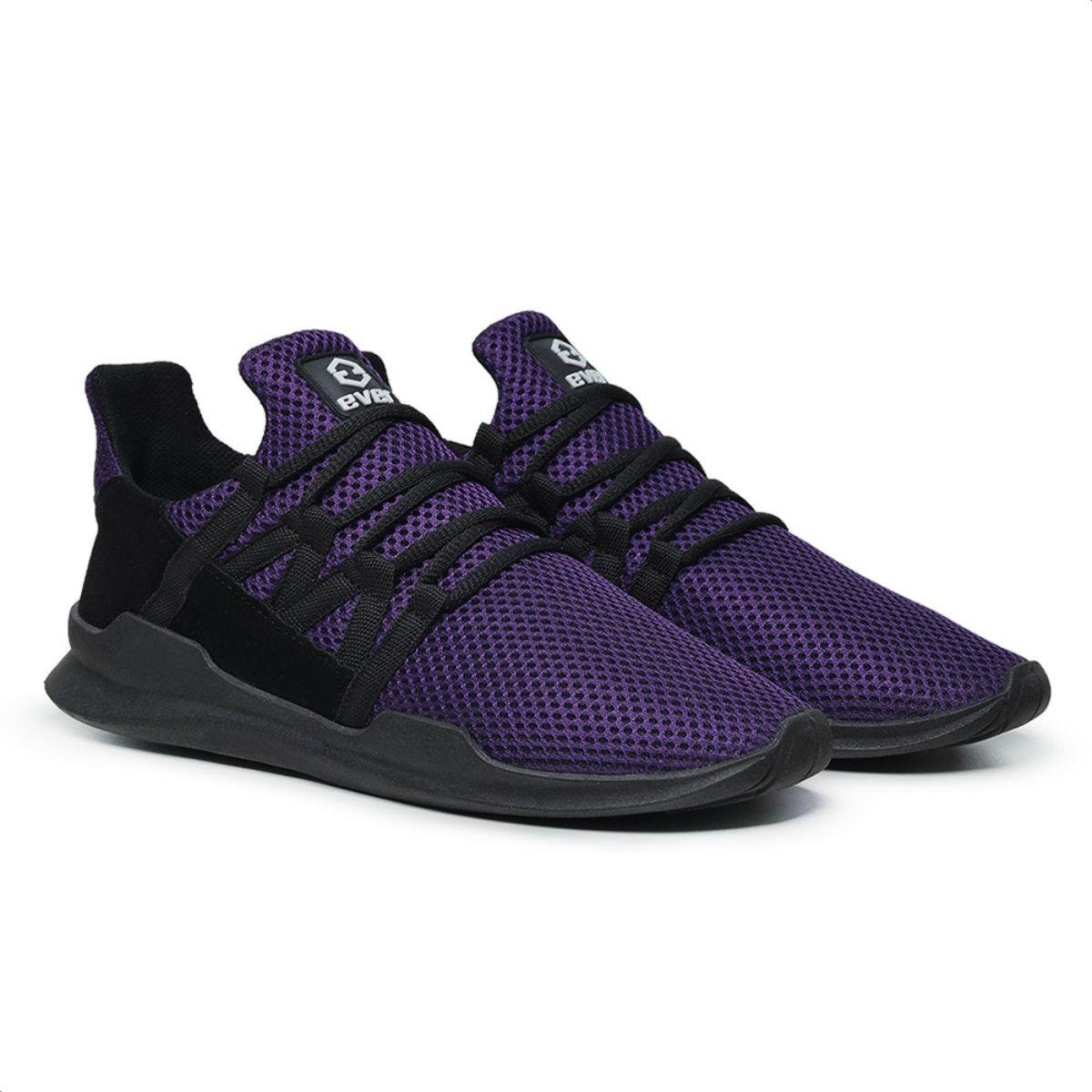 Tênis Caminhada Conforto Masculino Cadarço Slim Casual Roxo