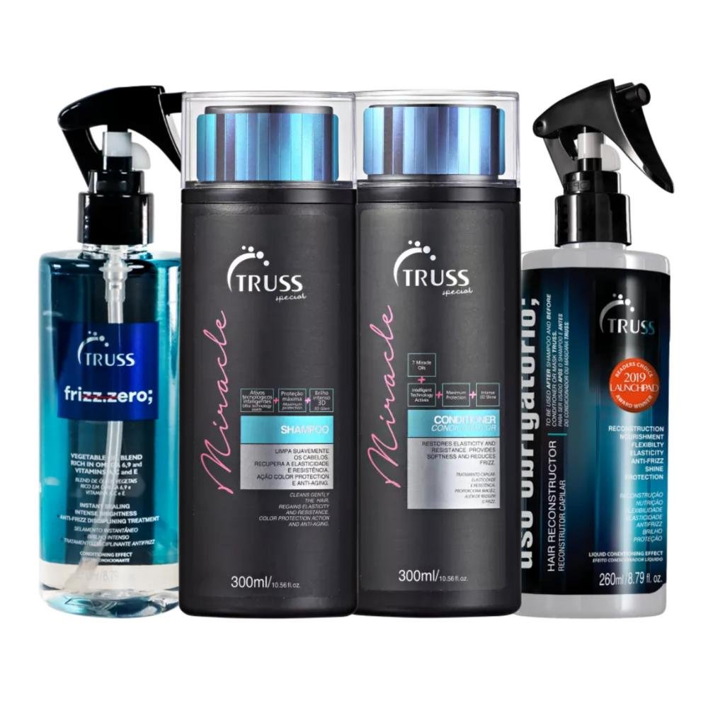 Truss Kit Miracle Frizz Zero Obrigatório (4 Produtos) ÚNICO