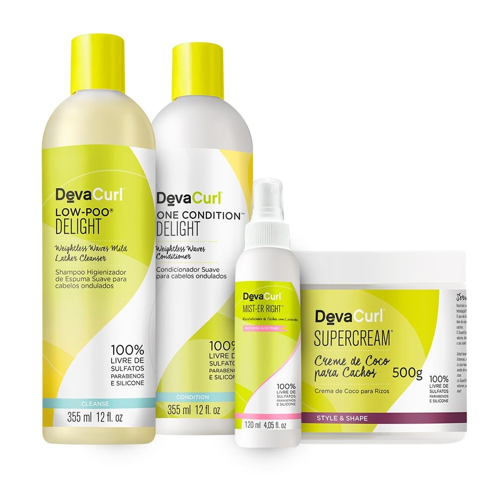 Kit Deva Curls Delight Shampoo 355ml, Condicionador 355ml, Máscara 500g ...