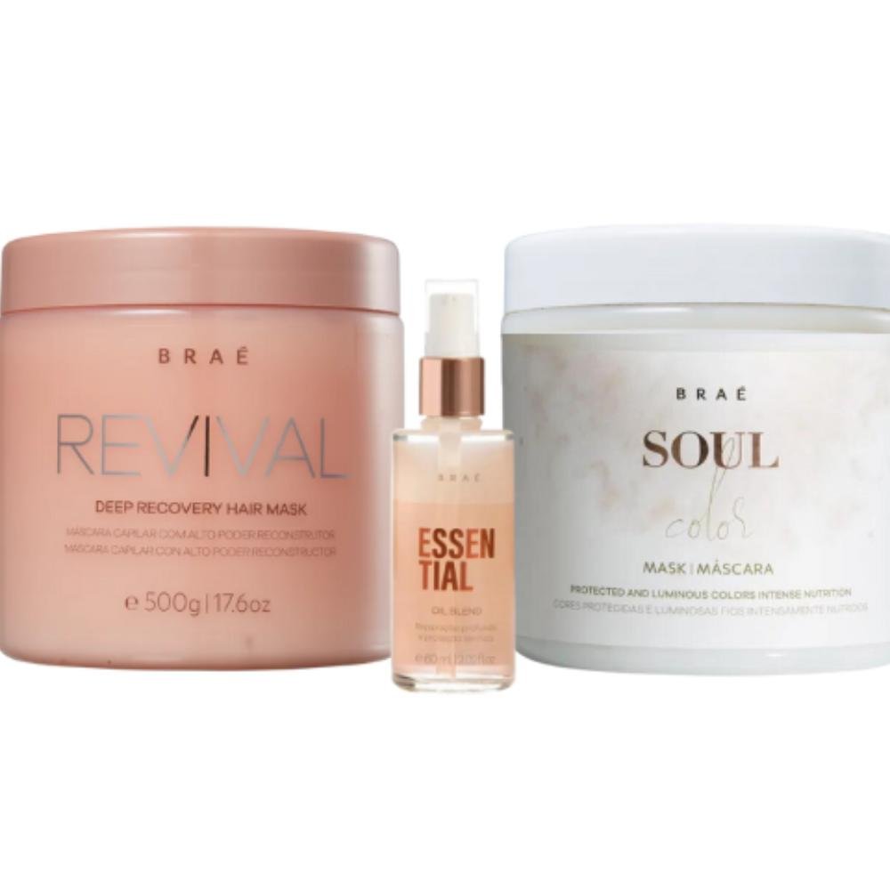 Braé Kit Mascara Revival Soul Color Oil Blend Trio Salon (3 Produtos) ÚNICO