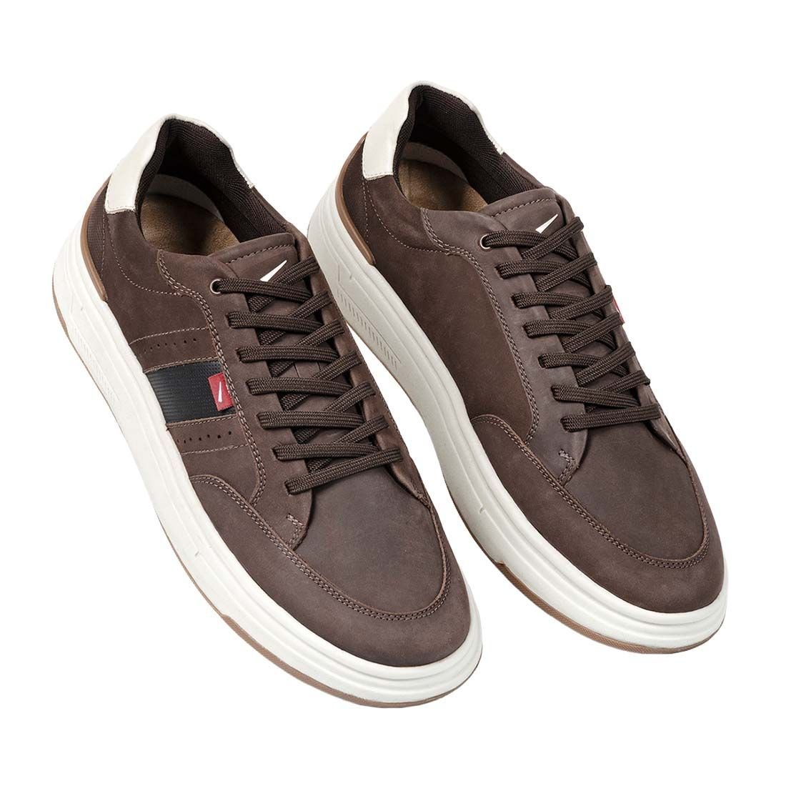 Tênis Sneaker Ferracini Cervo Sport Recortes Marrom