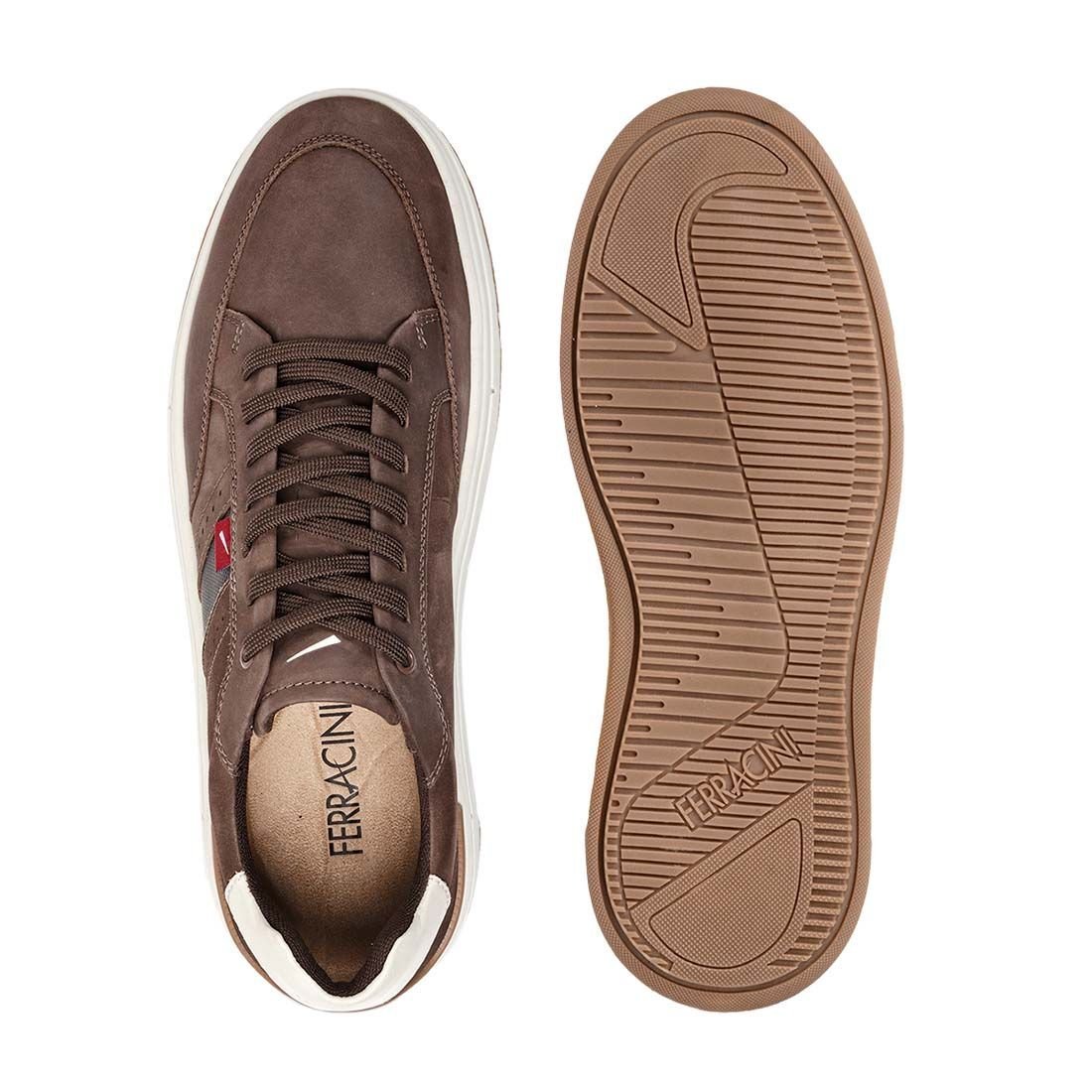 Tênis Sneaker Ferracini Cervo Sport Recortes Marrom