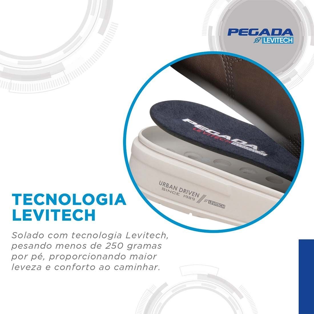 Sapatênis Pegada Flow Calce Fácil Levitech Branco