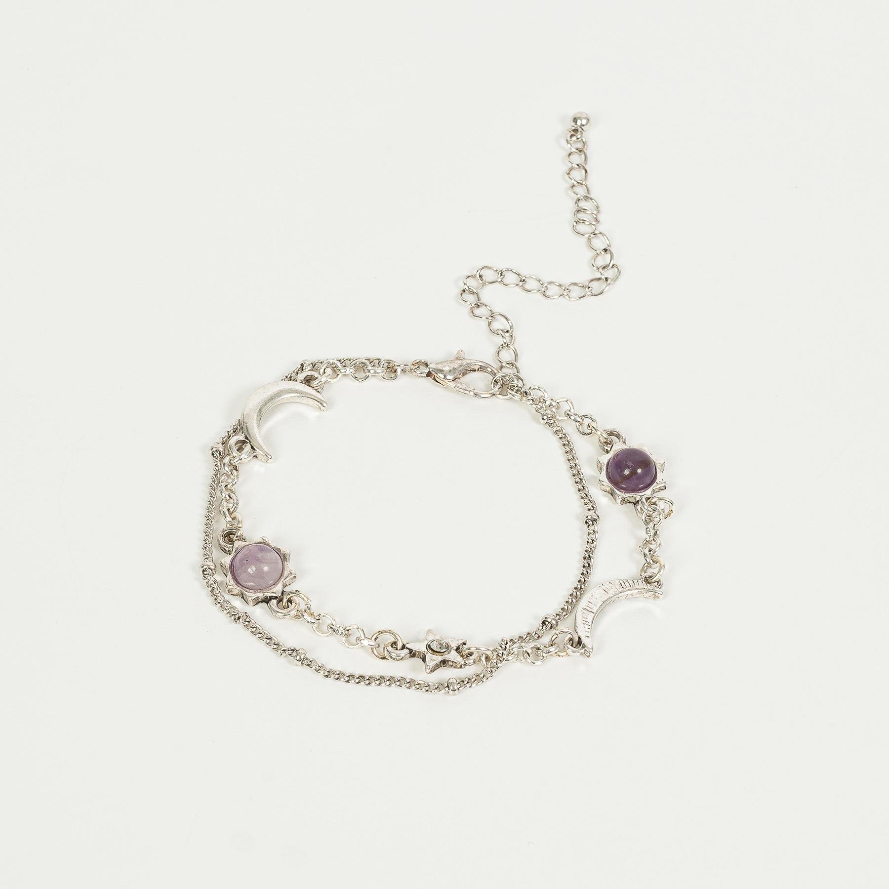 Pulseira com Pingentes Folheada a Prata Prata