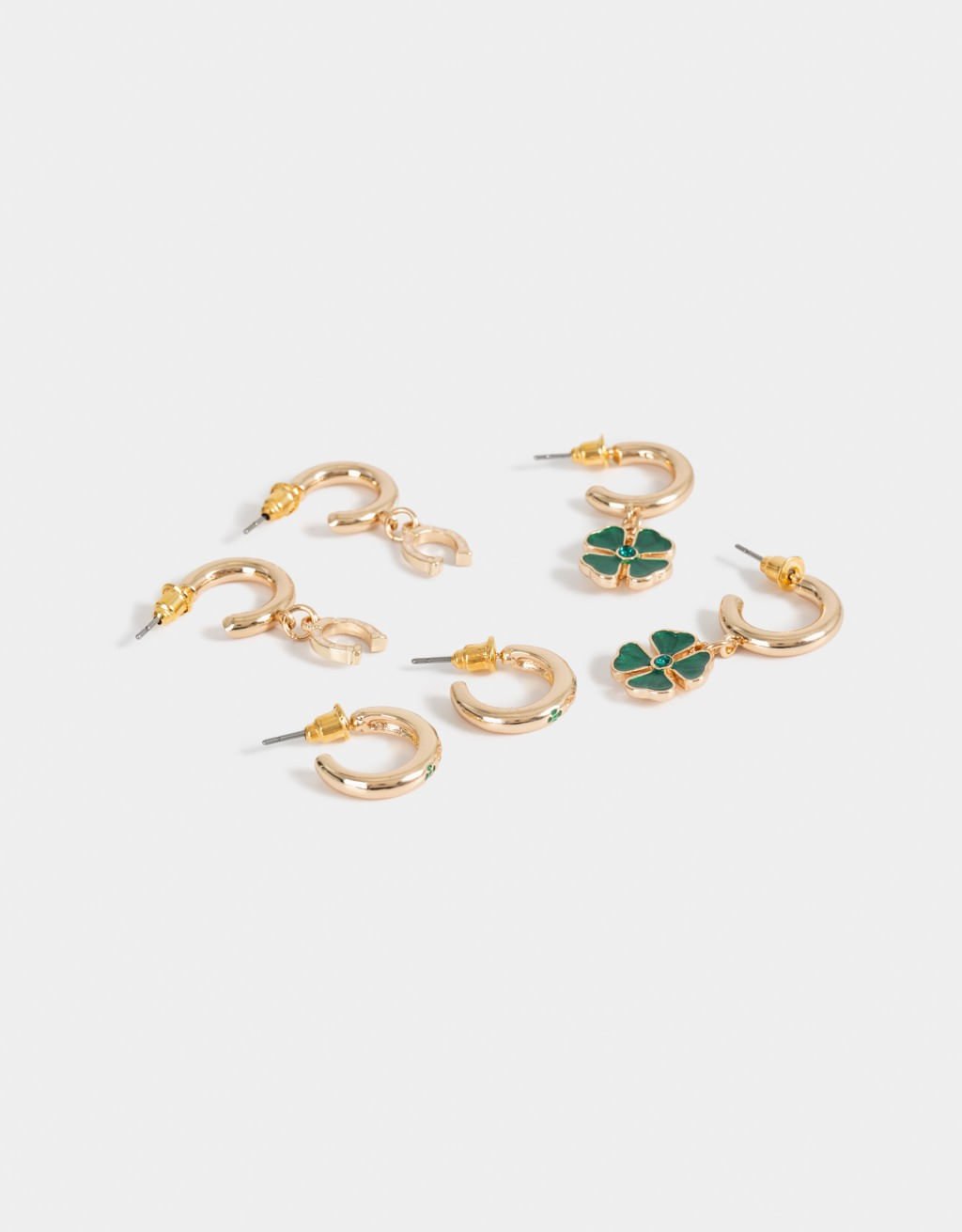 Kit 03 Pares de Argolas Feeling Lucky Dourado