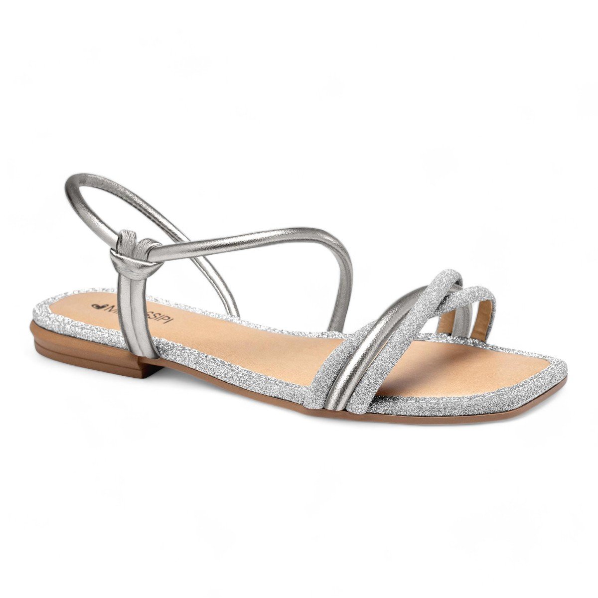 Sandália Rasteira Mississipi Feminina Q9661 Prata