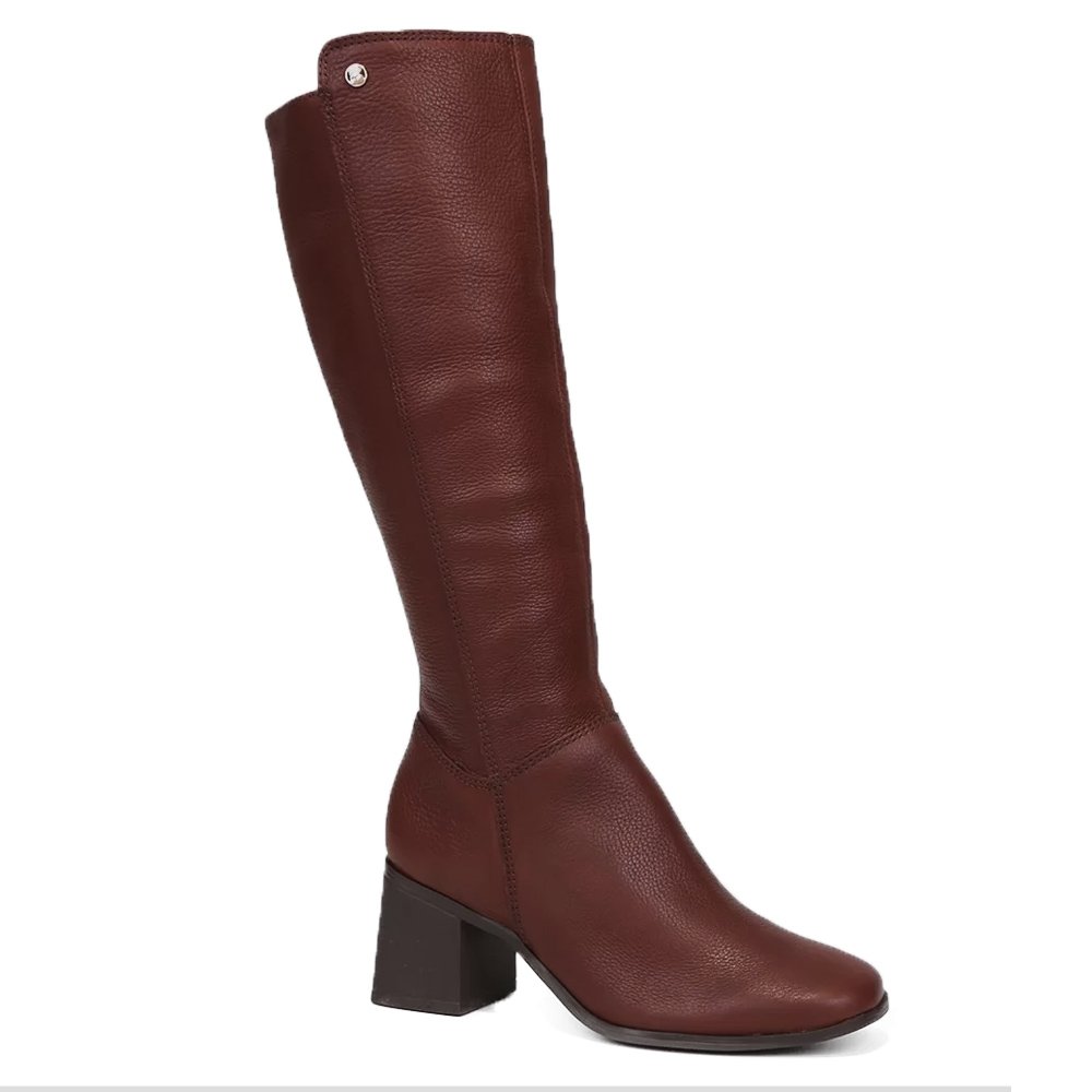 Bota Cano Longo Bottero Elegancia Conforto em Couro Burnish Marrom