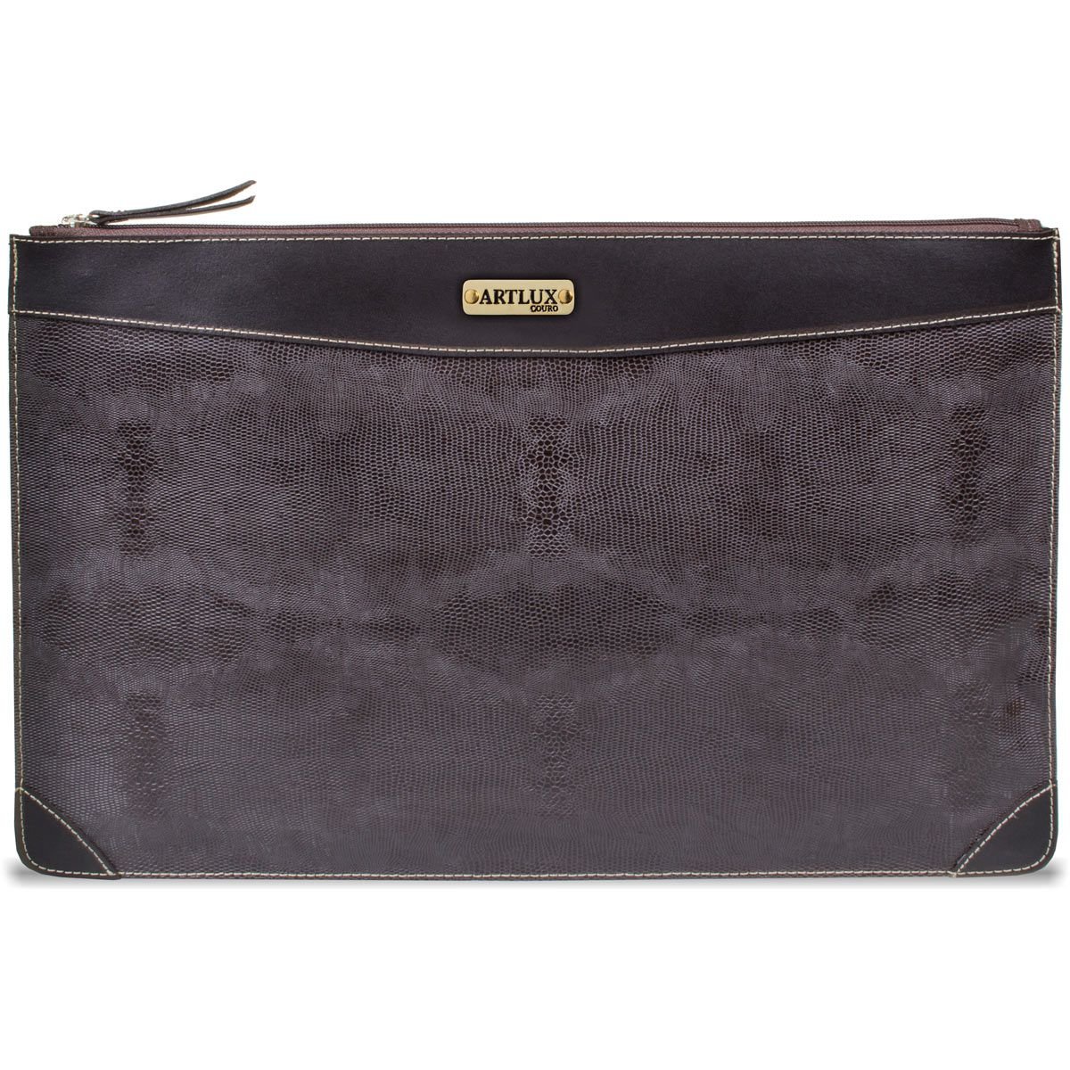 Pasta Envelope Feminina em Couro Artlux 1242 Marrom