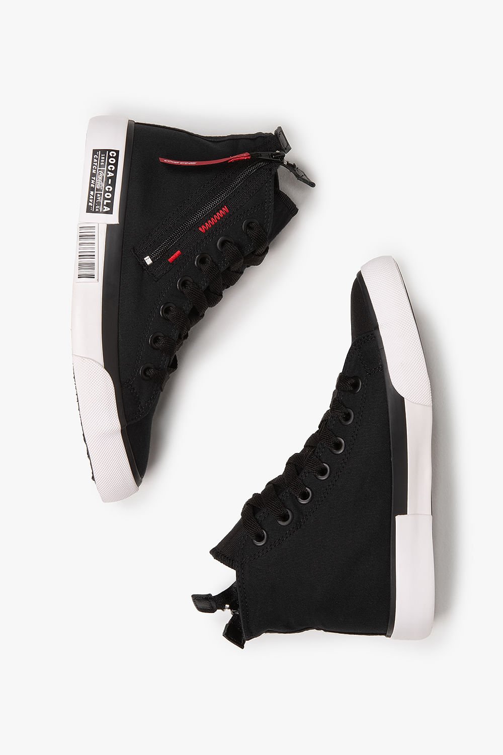 Tênis Feminino Coca-Cola Atlanta Wave Zipper Preto