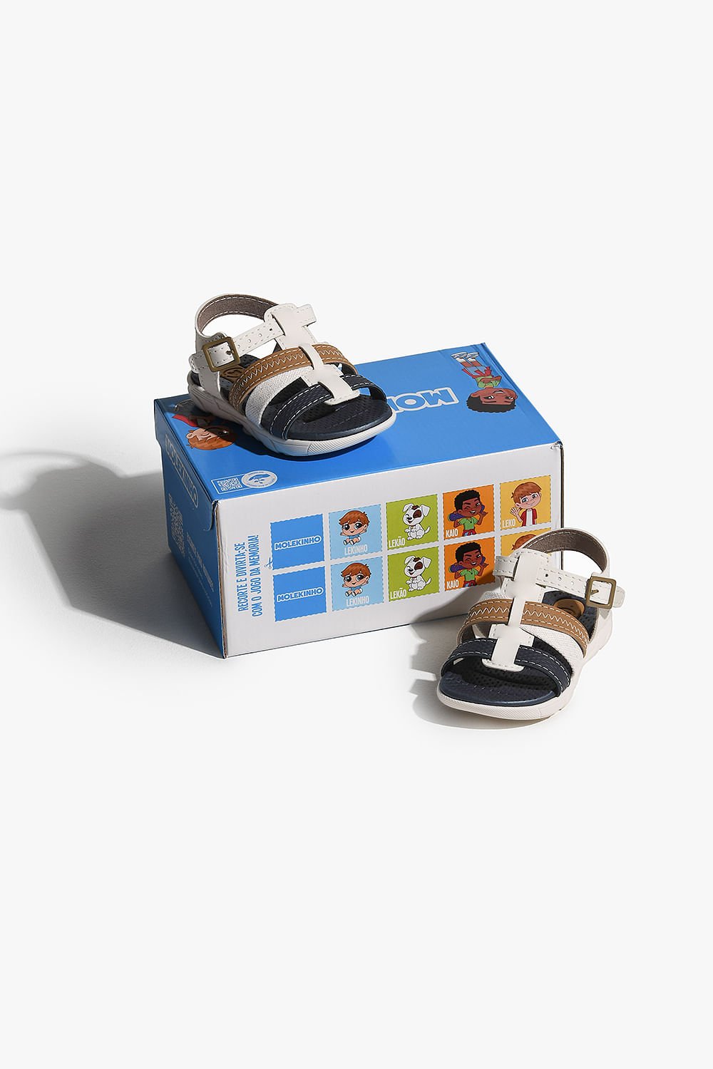 Sandália Baby Papete Infantil Molekinho Lucas Branco