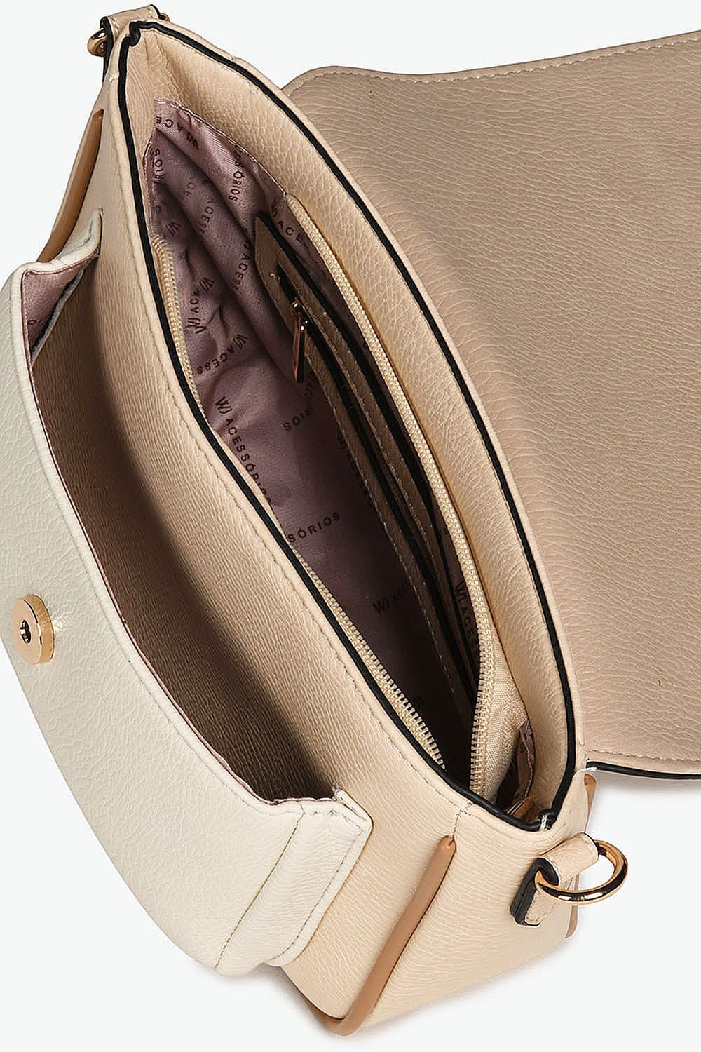 Bolsa Media Satchel Feminina Wj Margo Bege