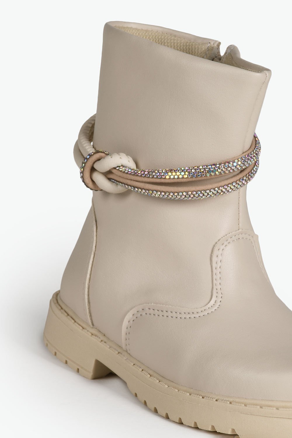 Bota Baby Infantil Cano Curto Doce Menina Anny Off White