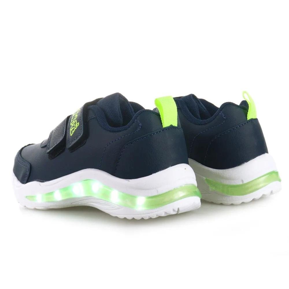 TÊNIS MINI PÉ INFANTIL LED 2337 Azul/Amarelo