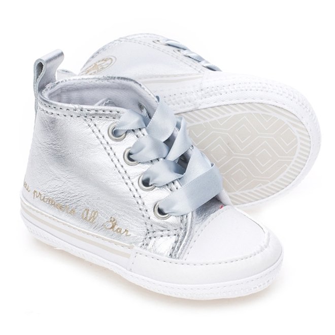 Tênis Meu Primeiro All Star Prateado Converse Prata