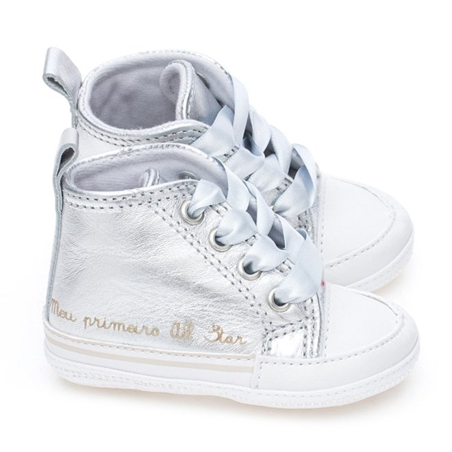 Tênis Meu Primeiro All Star Prateado Converse Prata