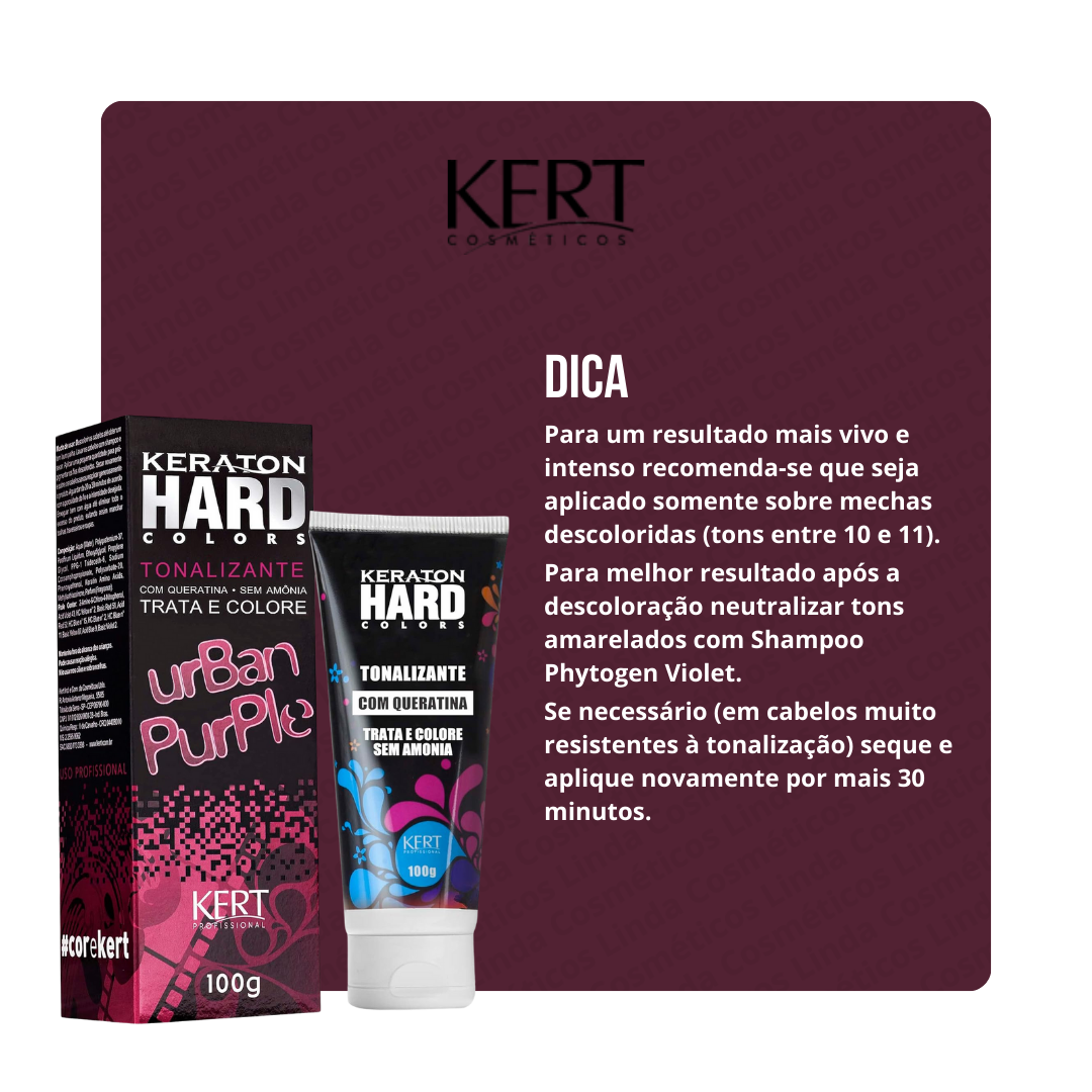Kit Kert Keraton Hard Color Urban Purple 100g - 3 Unidades 300g
