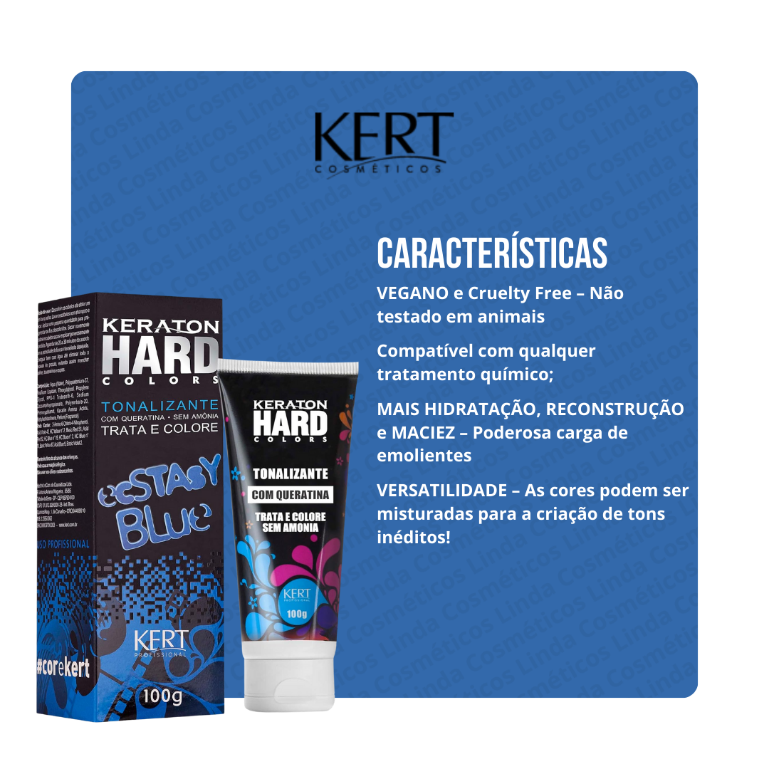 Kit Kert Keraton Hard Color Ecstasy Blue 100g - 3 Unidades 300g