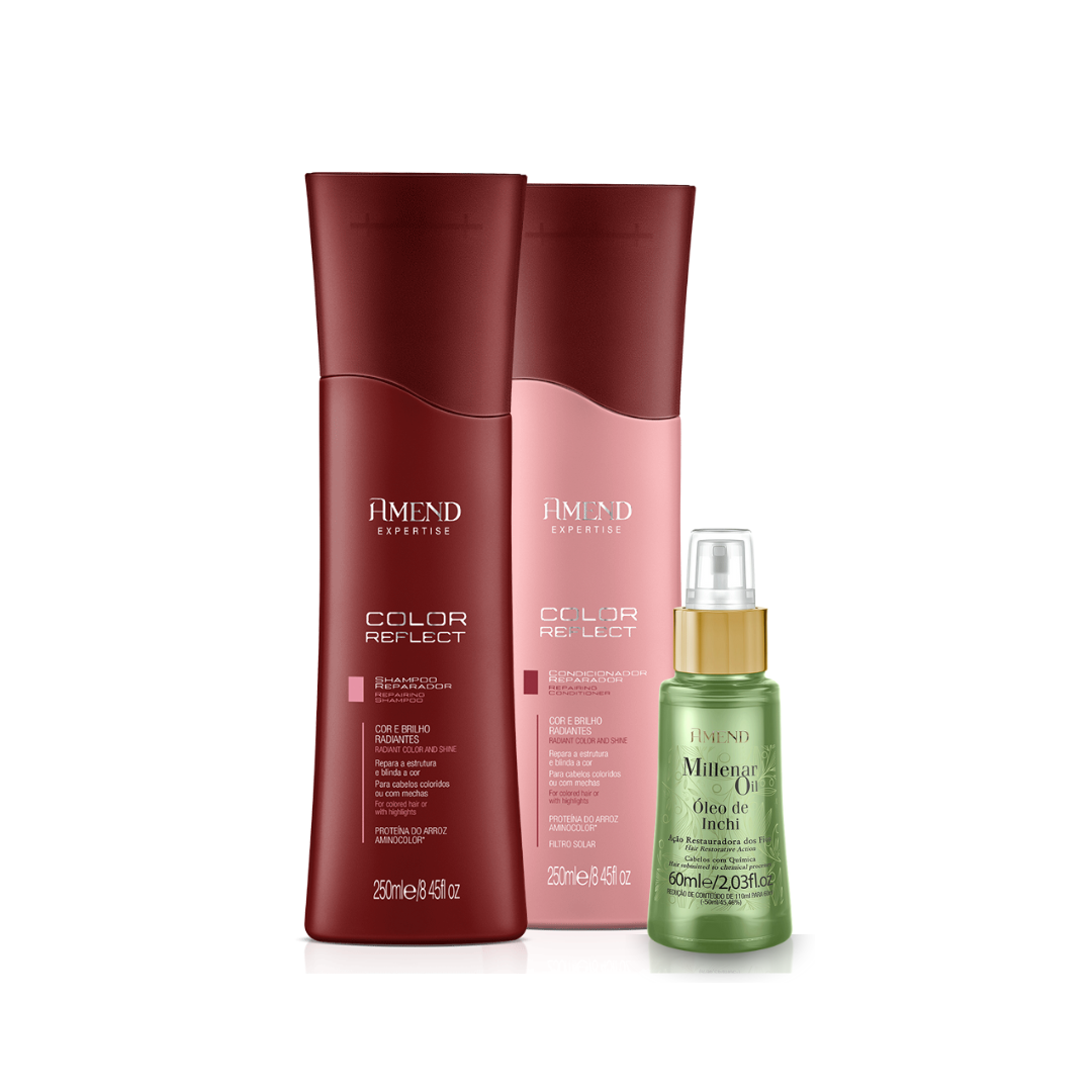 Amend Color Reflect Shampoo + Condicionador + Óleo Inchi ÚNICO