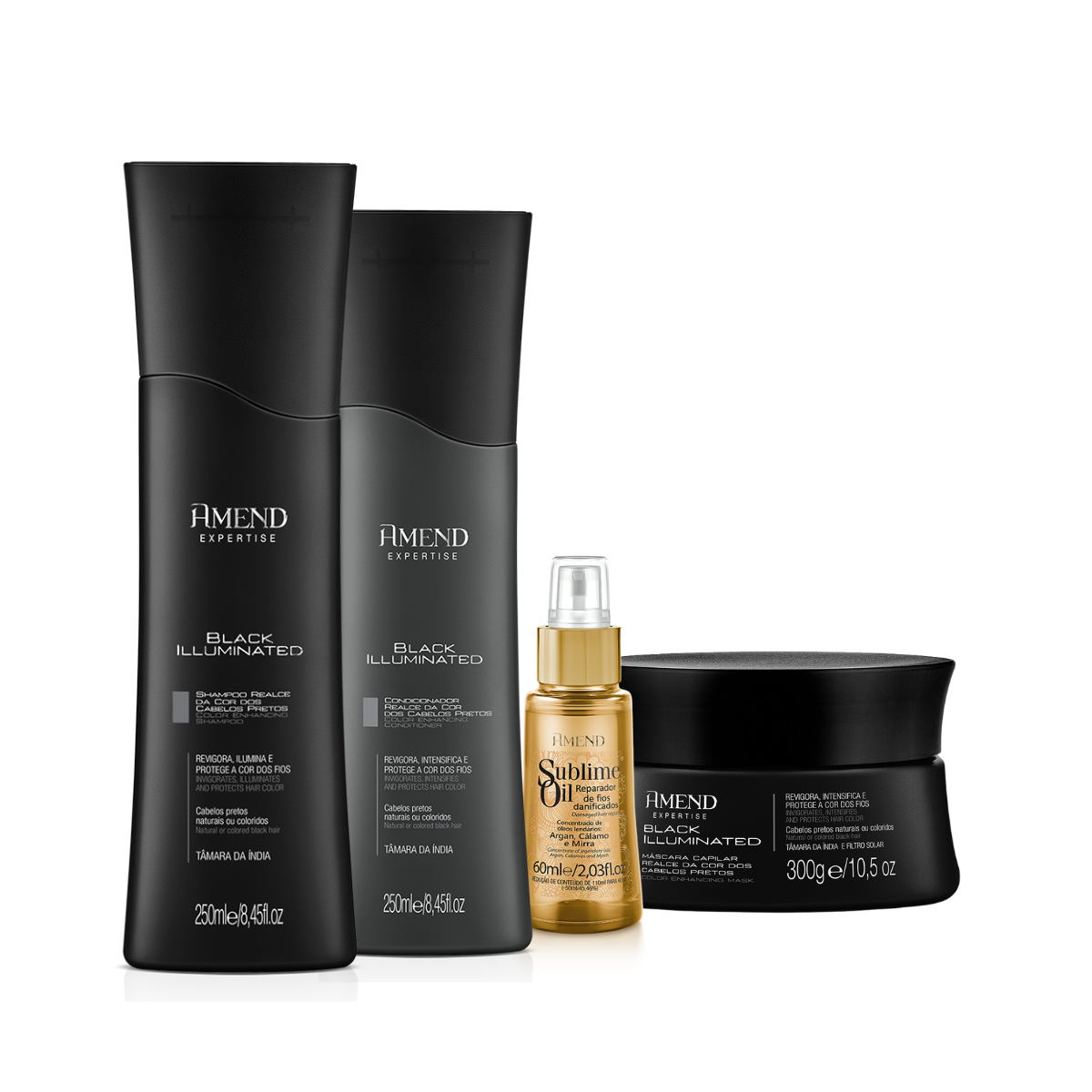 Amend Expertise Black Illuminated Sh 250ml + Cond 250ml + Masc 300ml ...