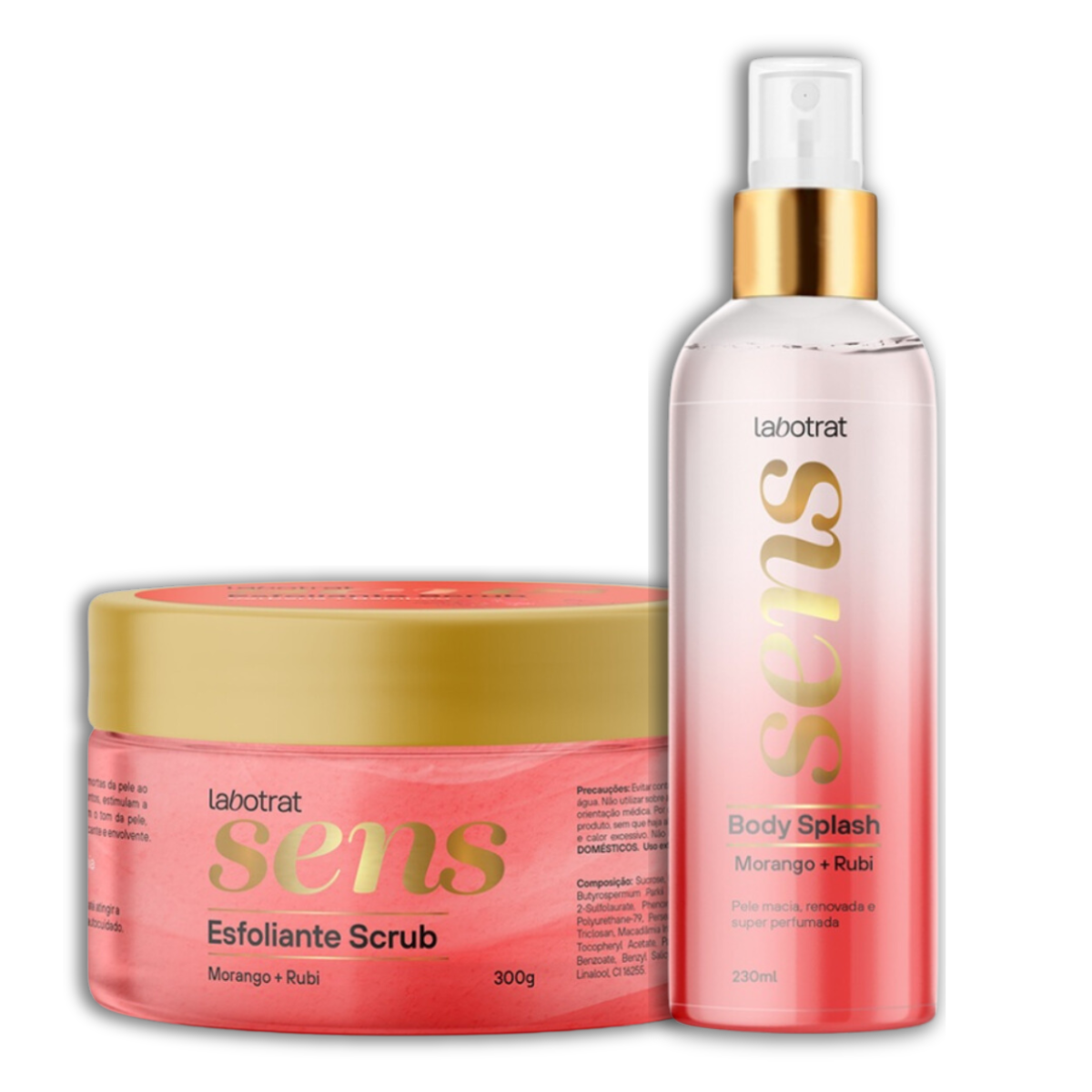 Labotrat Sens Morango e Rubi Esfo Scrub + Body Splash 100ml