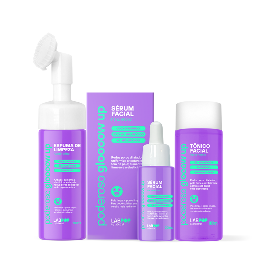 Labotrat LabPOP Glow Up Espuma de Limpeza + Tônico + Sérum ÚNICO