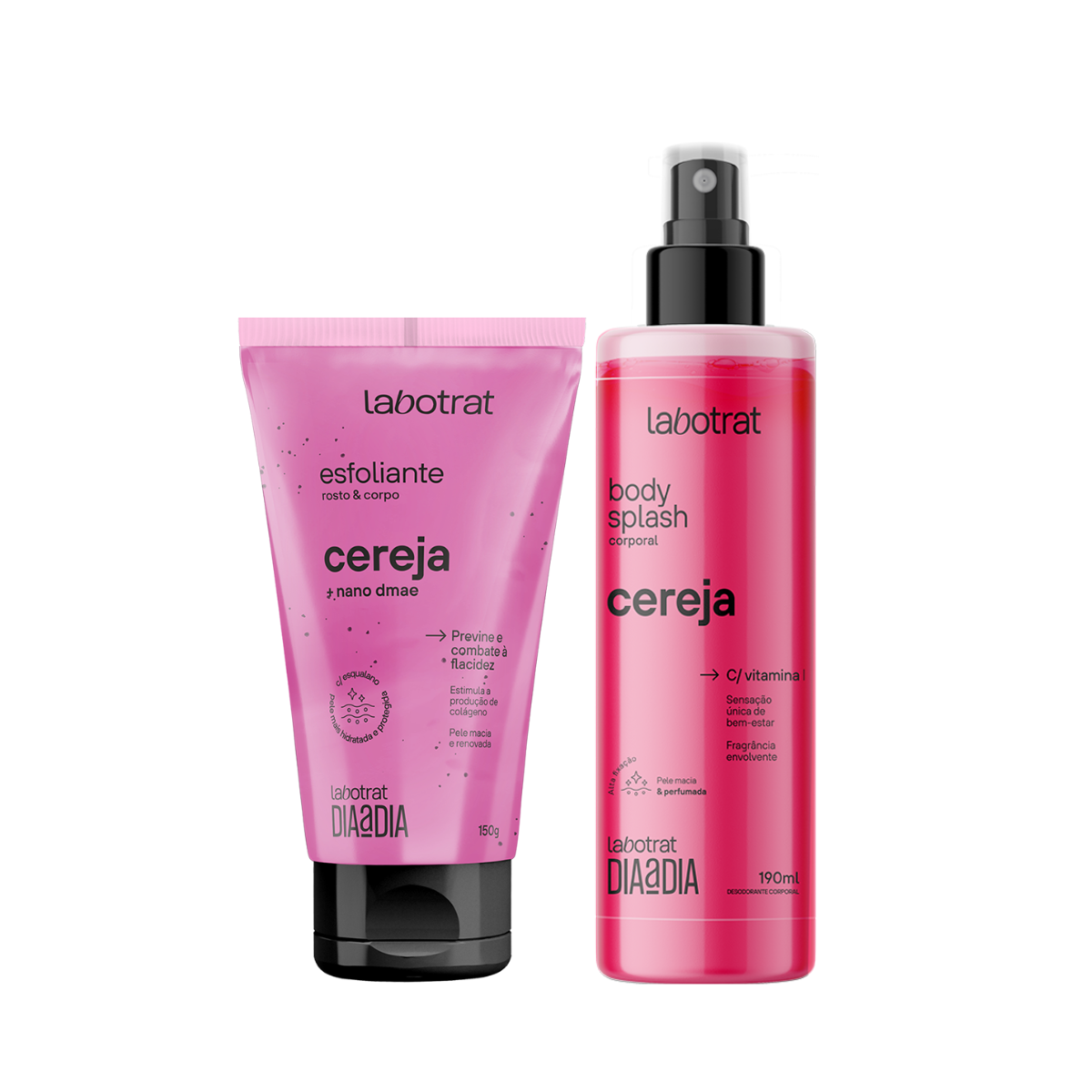 Labotrat Dia a Dia Cereja Esfoliante 150ml + Body Splash ÚNICO