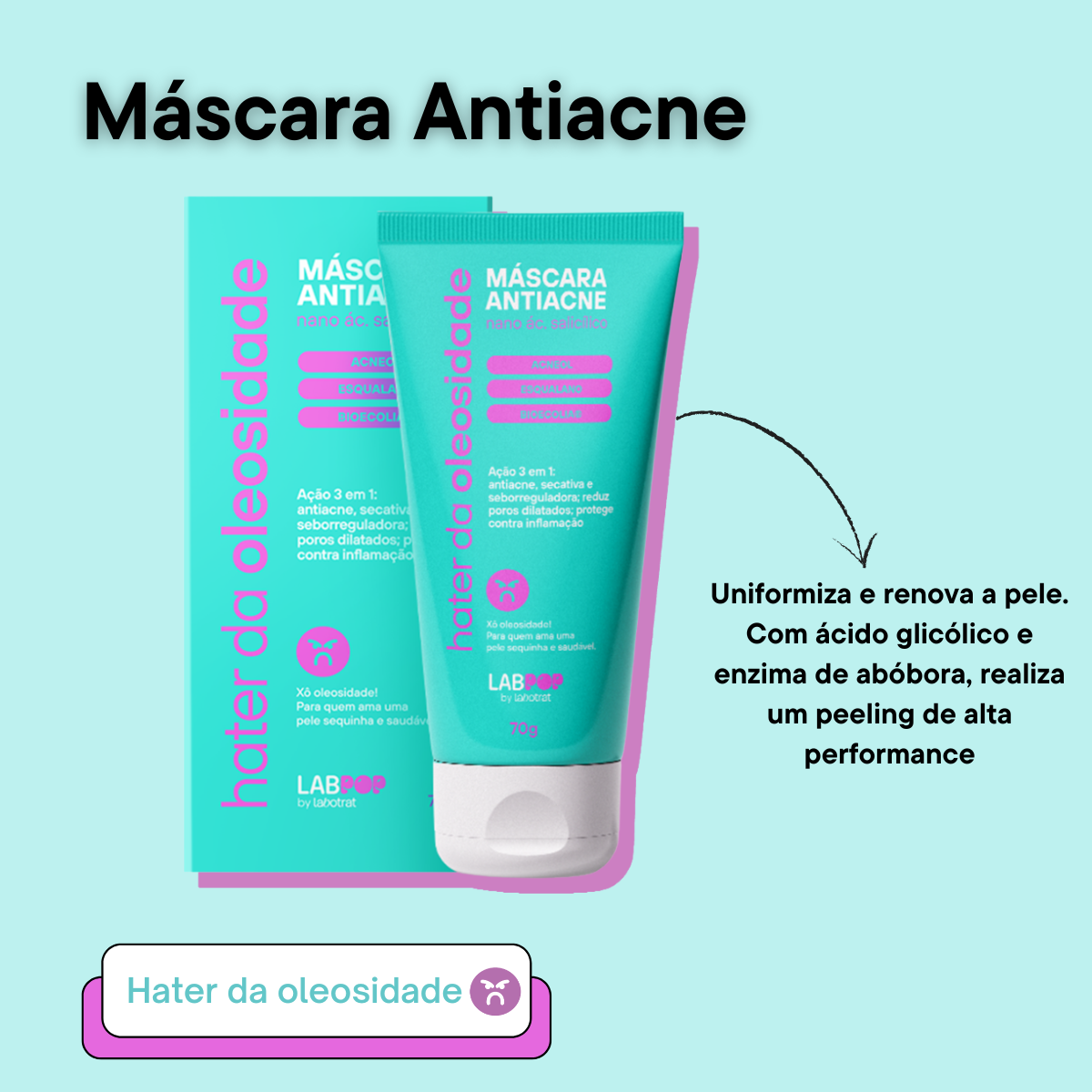 Labotrat LabPOP Hater da Oleosidade Mascara Antiacne 70ml 70ml