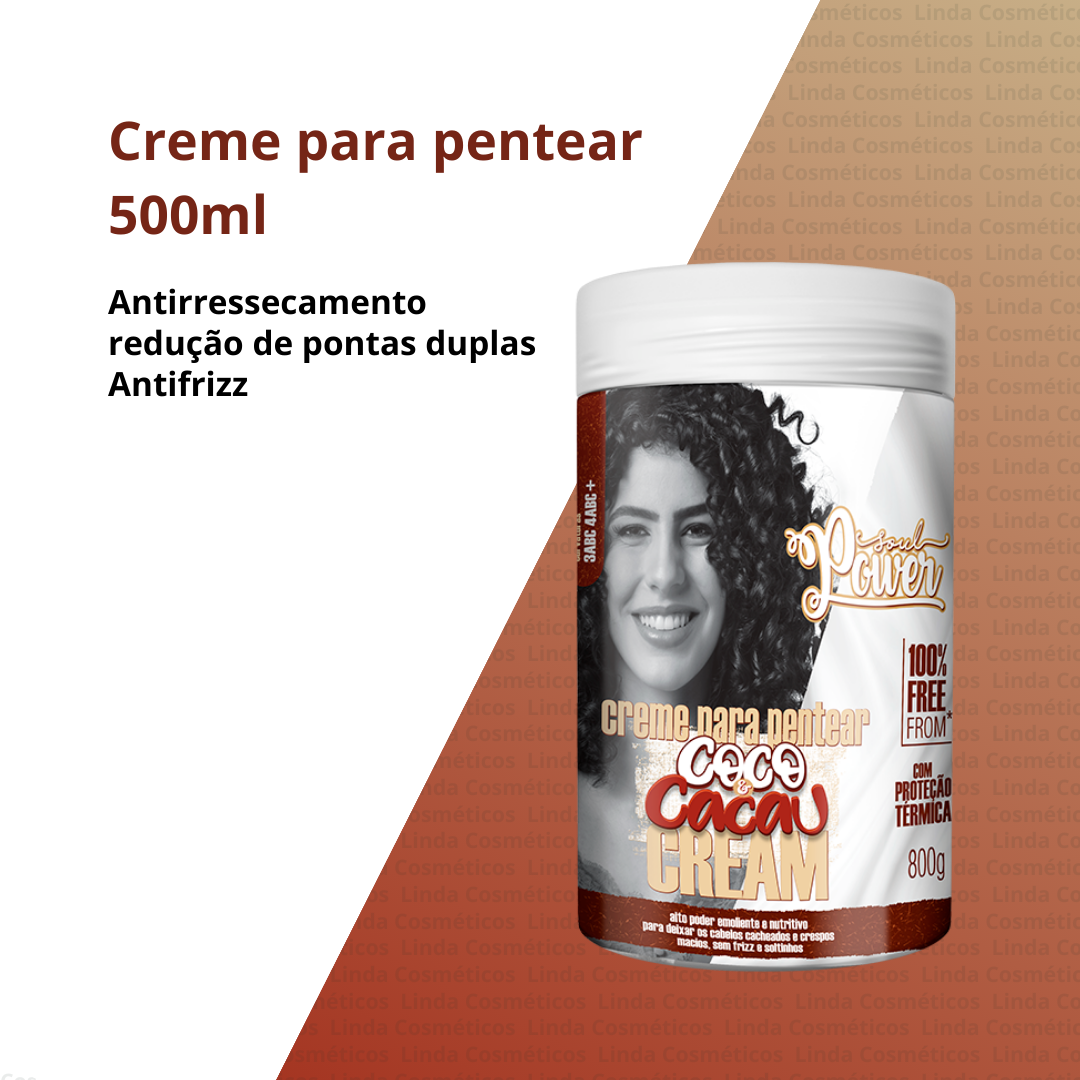 Soul Power Coco e Cacau Creme para Pentear 800ml 800ml