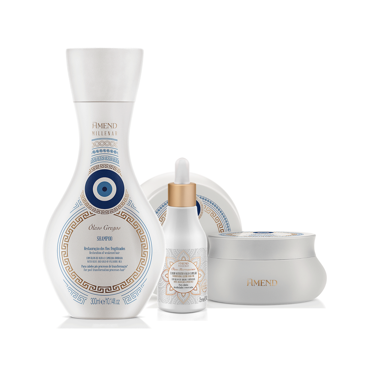 Amend Millenar Óleos Gregos Sh 300ml + Masc 300ml + Óleo Elixir ...