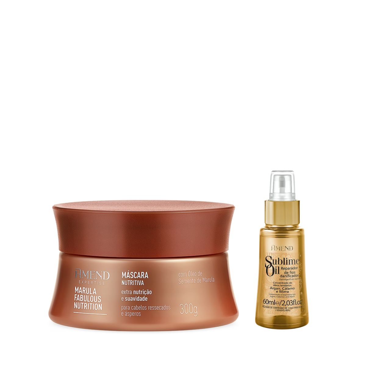 Amend Expertise Marula Fabulous Masc 300ml + Sublime Oil 60ml ÚNICO