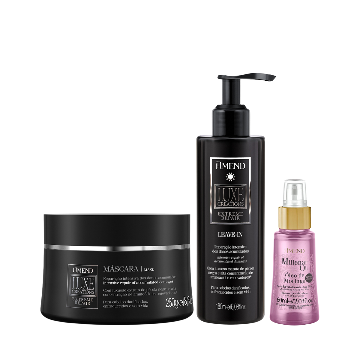 Amend Luxe Creations Extreme Repair Masc 300ml + Leave-in 180ml ...