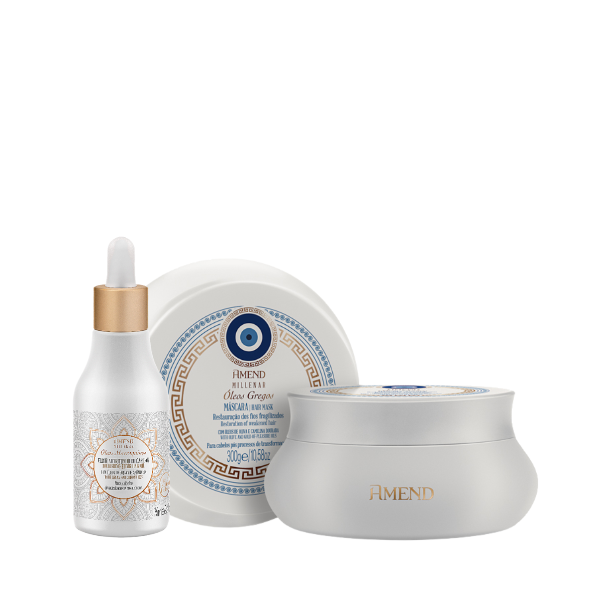 Amend Millenar Óleos Gregos Masc 300ml + Óleo Elixir Nutritivo 75ml ÚNICO