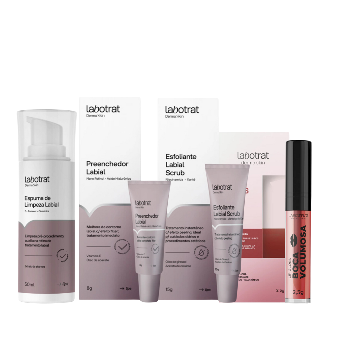 Labotrat Espuma Limpeza + Preenchedor + Esfoliante+ LipGloss ÚNICO