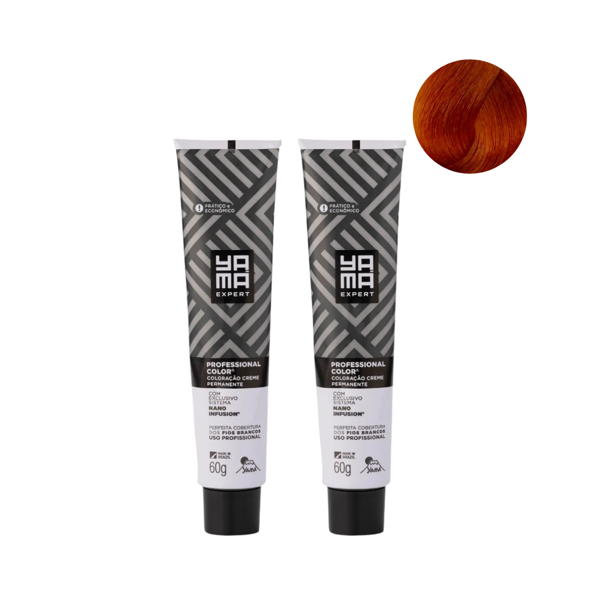 Yamá Color Nano Infusion 7.4 Loiro Médio Acobreado - 2 Unidades 8.0 ...