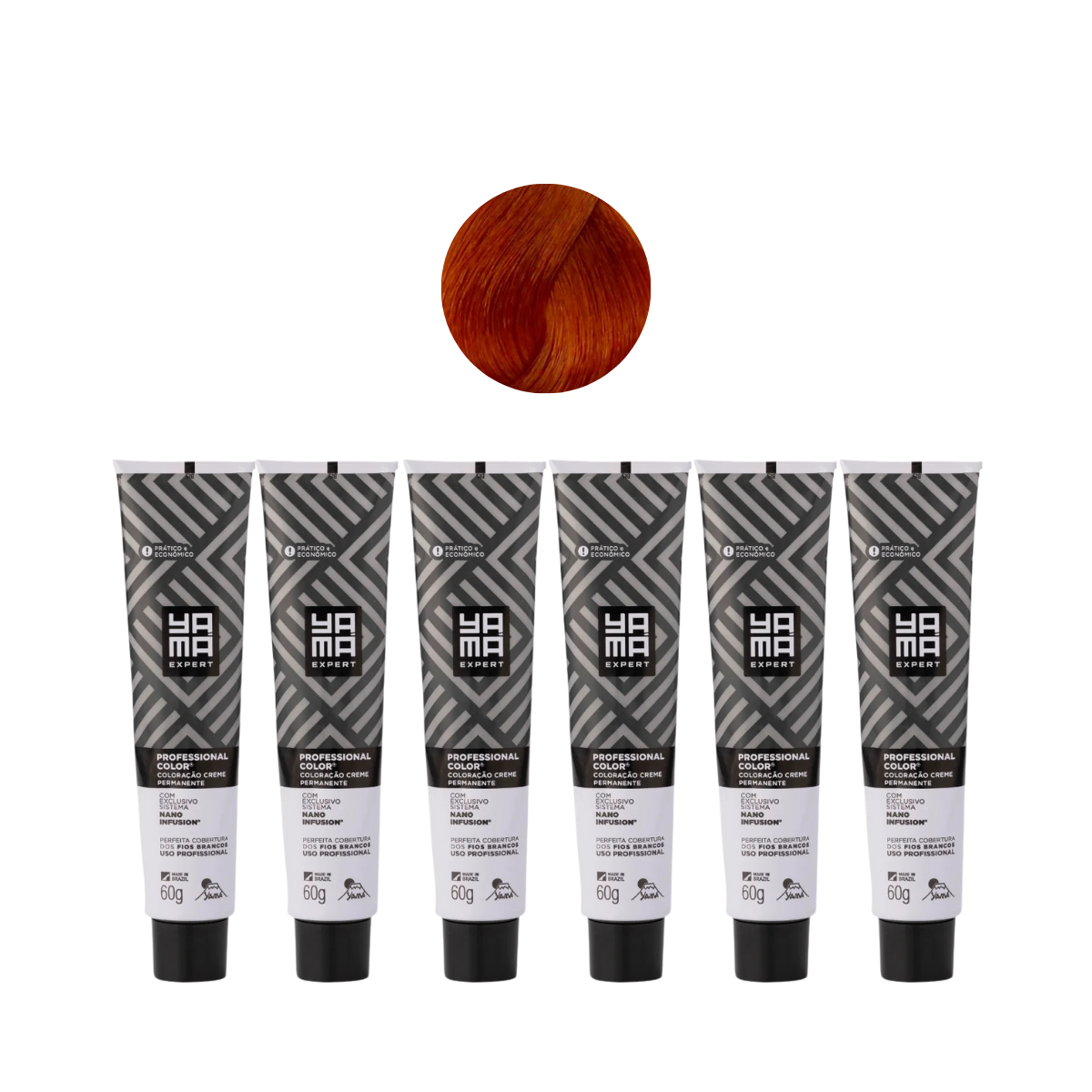 Yamá Color Nano Infusion 7.4 Loiro Médio Acobreado - 6 Unidades 7.4 ...