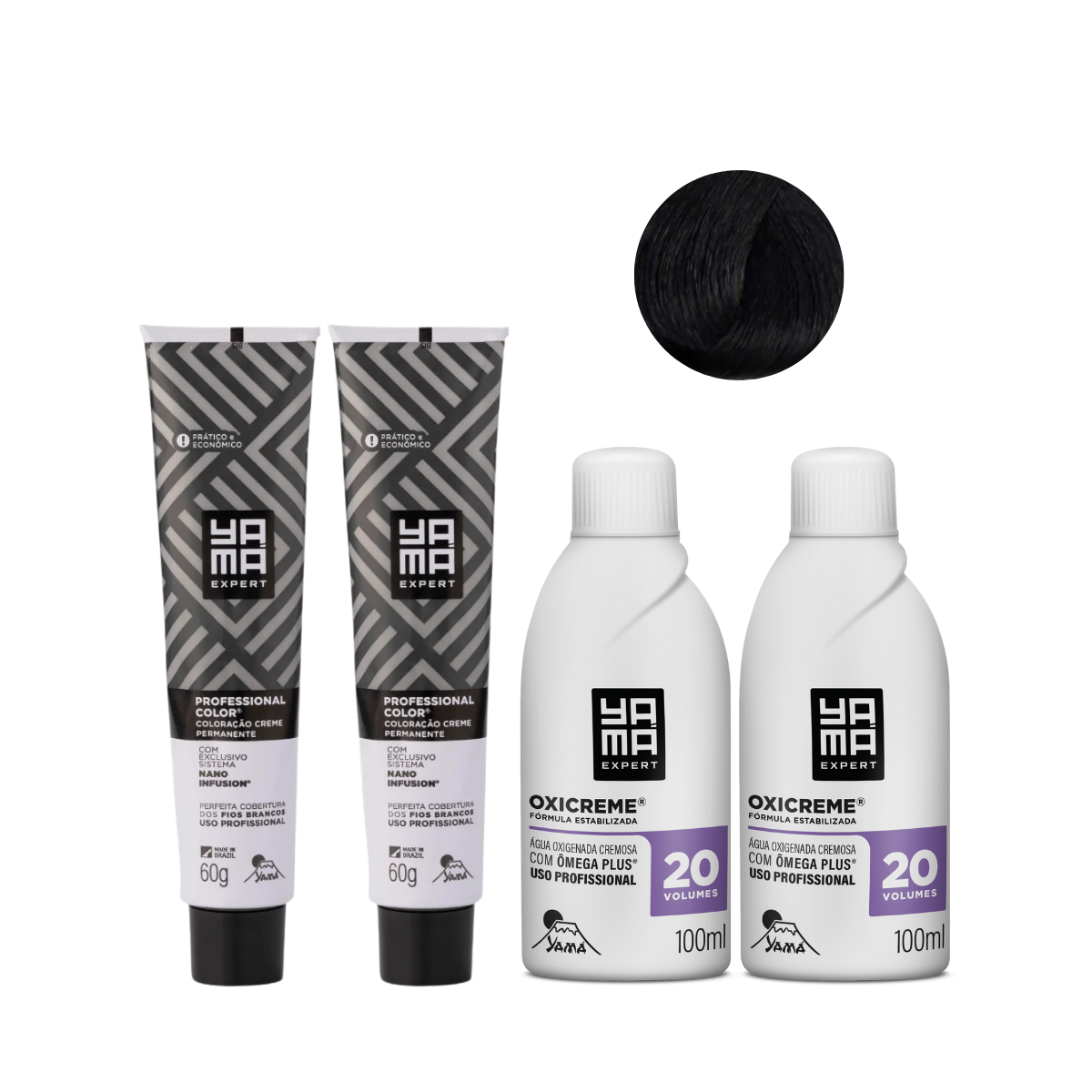 Yamá Color Nano Infusion 1.0 Preto + OX 20V 100ml - 2 Unidades Cada 1.0 ...
