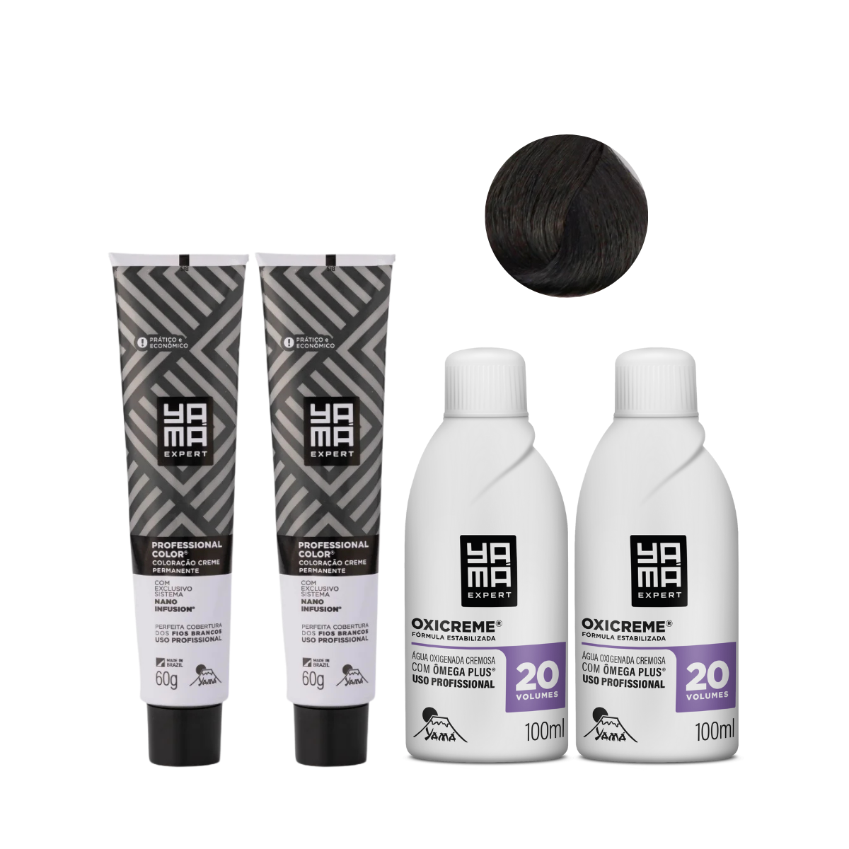 Yamá Color Nano Infusion 4.0 Castanho Médio + OX 20V 100ml - 2 Unidades ...