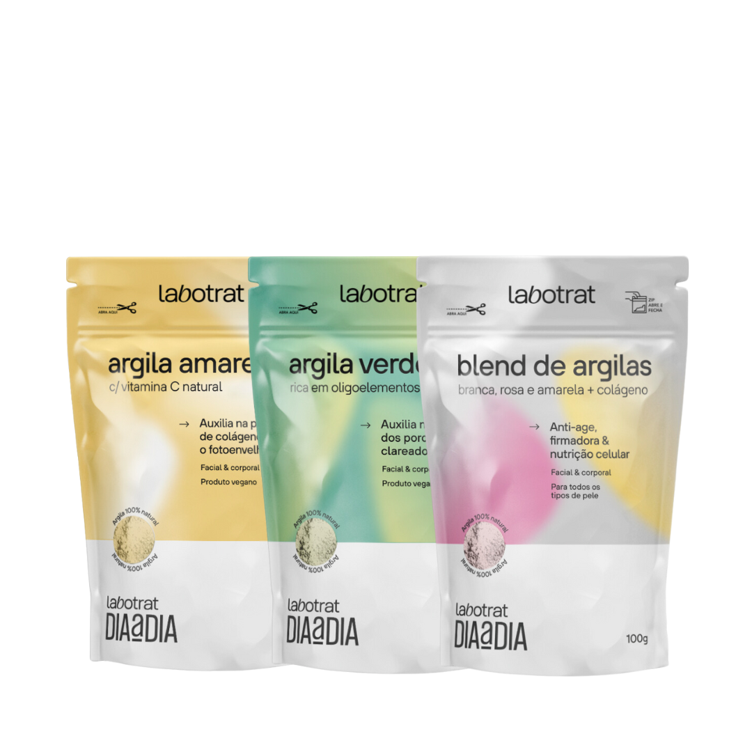 Labotrat Argila Amarela 100g + Verde 100g + Blend 100g ÚNICO