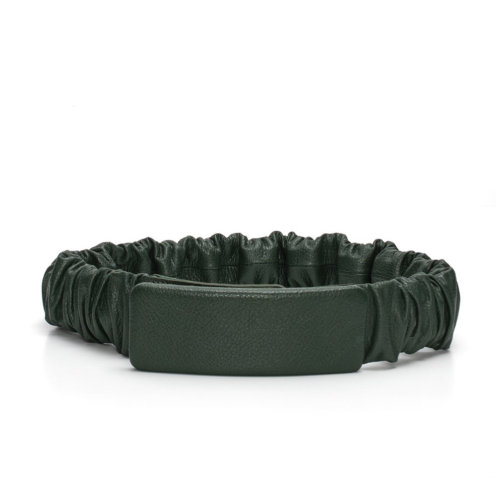 Cinto Elástico Todo Forrado Em Couro Ethan Verde Verde