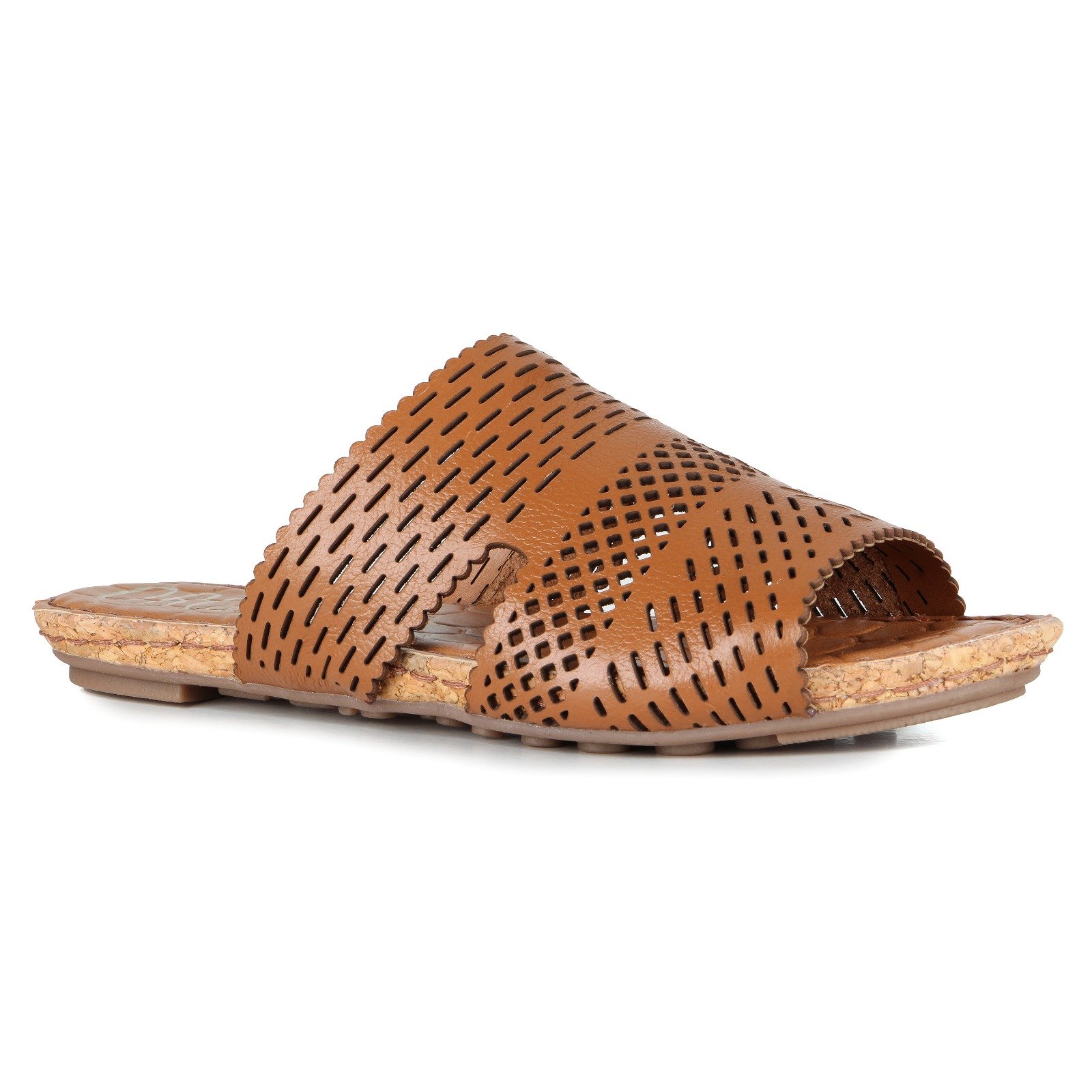 Rasteira Em Couro Lazule - Chocolate Marrom