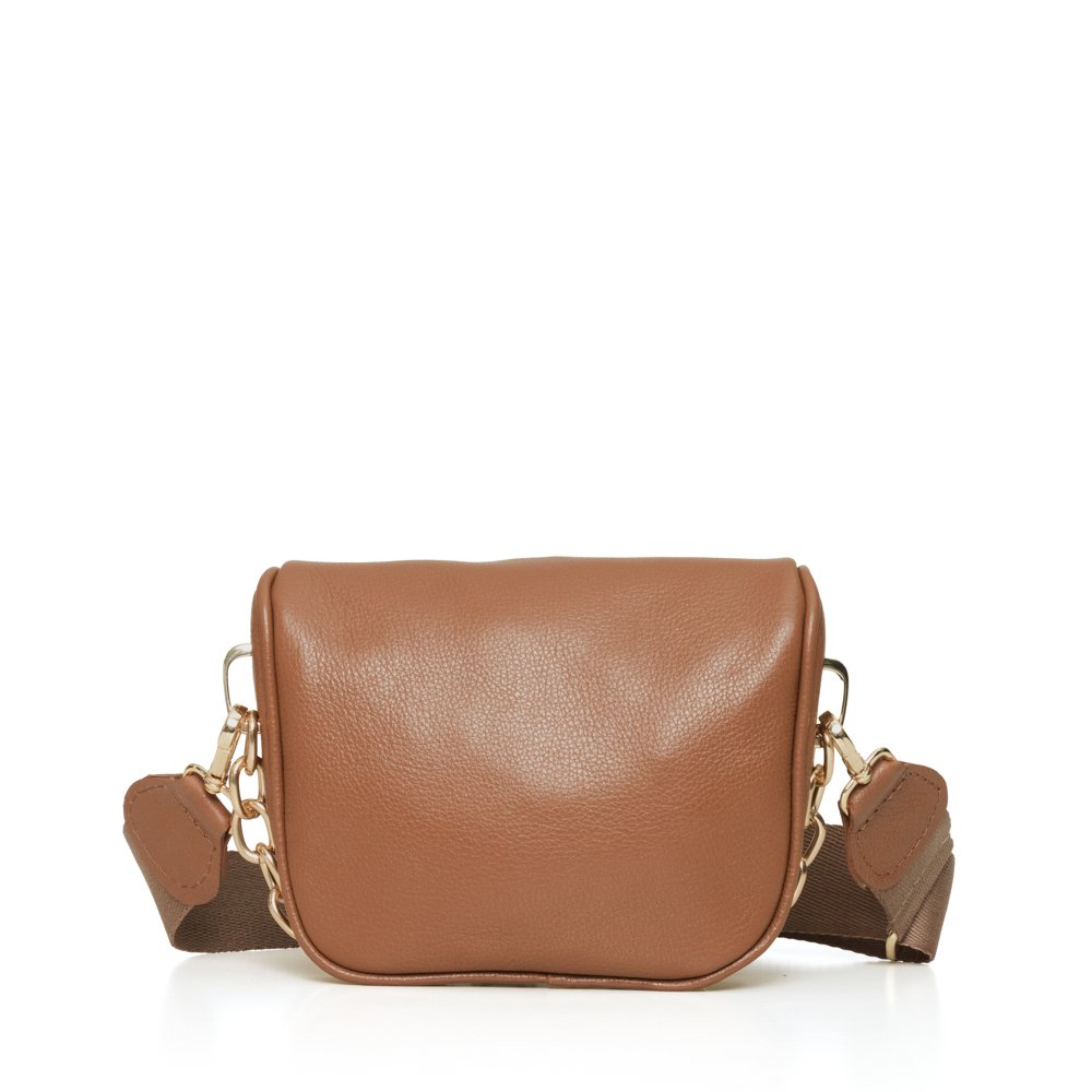 Bolsa Pochete Em Couro Nina Castor Castor