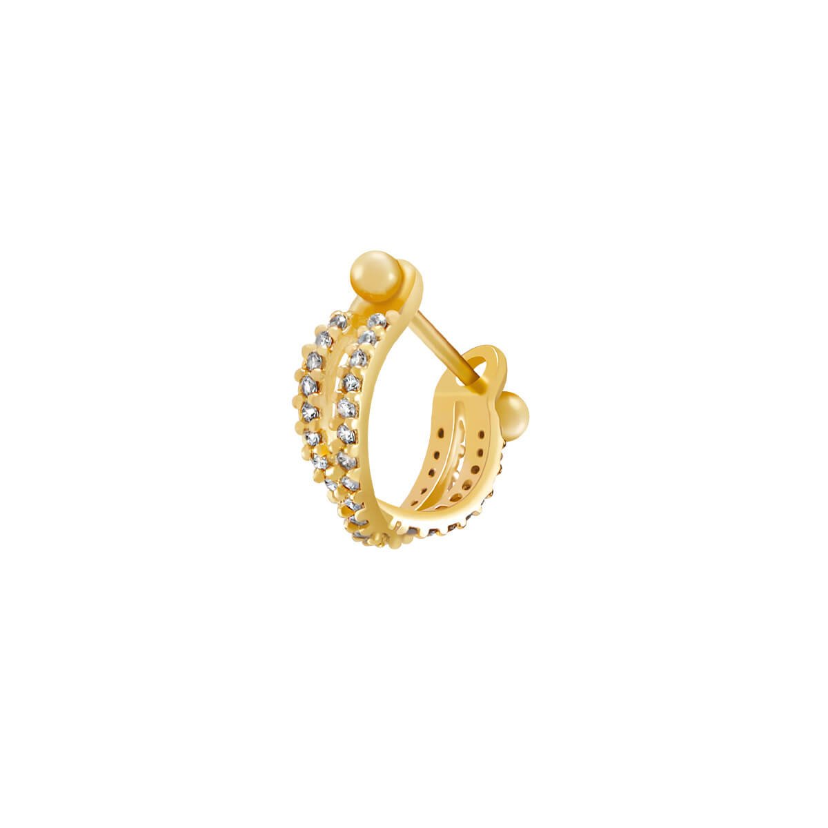 Piercing Folheado a Ouro 18k Conch Duplo Aro Entrelaçado Dourado