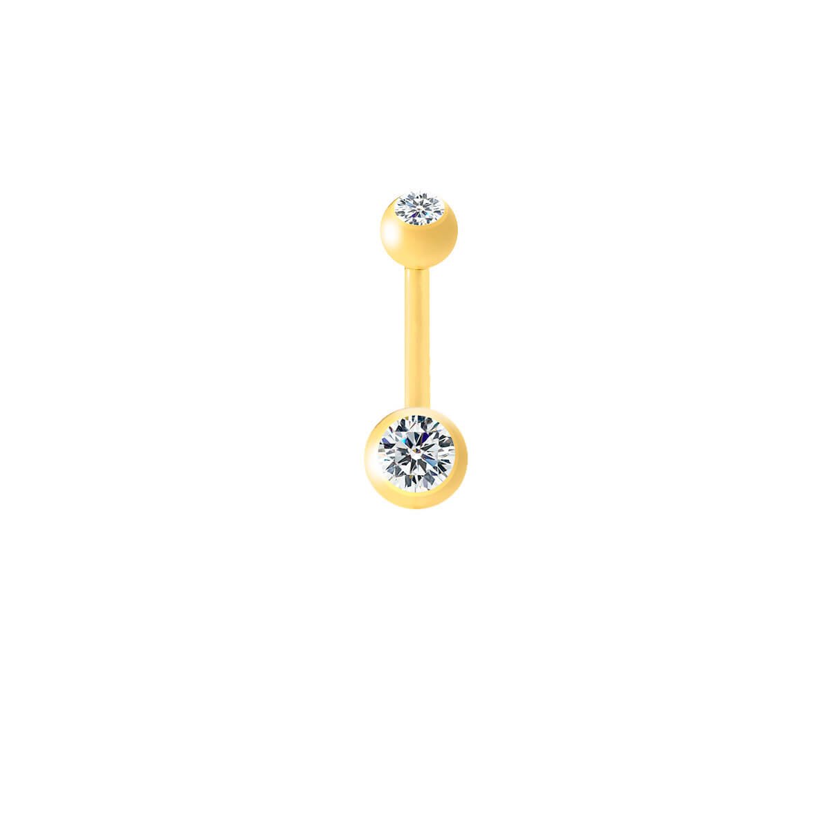 Piercing Umbigo Folheado a Ouro 18k Bolinha Zircônia G Ouro 18k