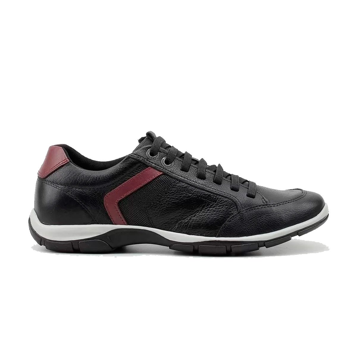 Sapatênis Couro Casual Masculino Ferricelli Azera ZR42560 Preto